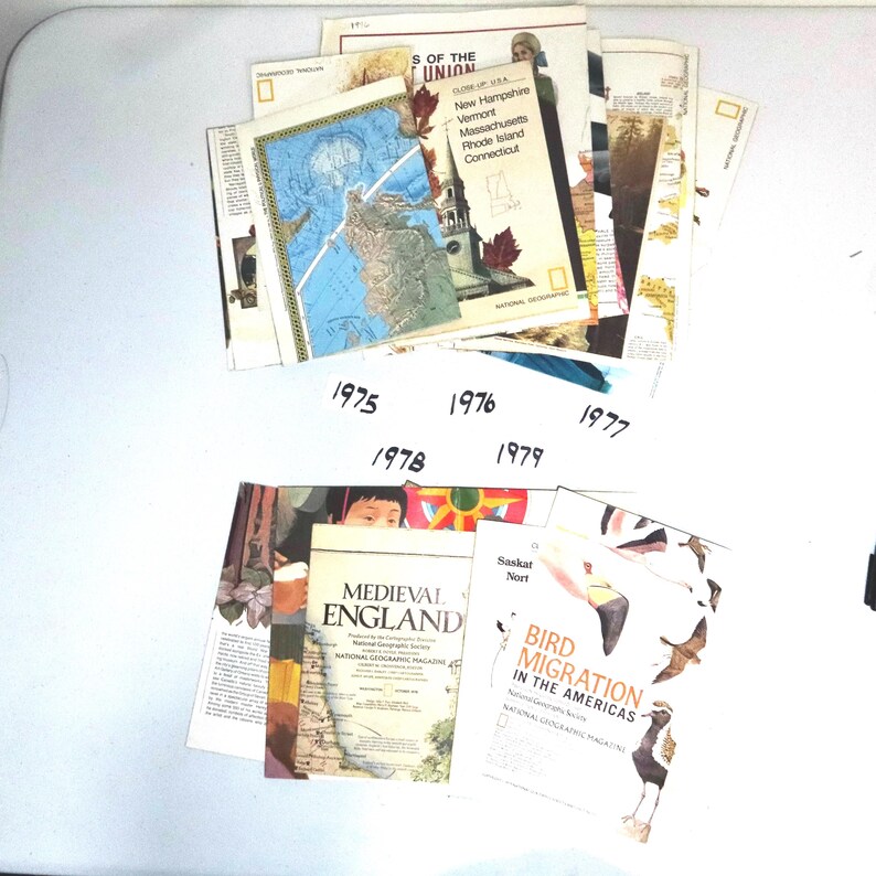 1975-1979 NGS Magazine Maps Anmd Inserts Vintage National Geographic ...