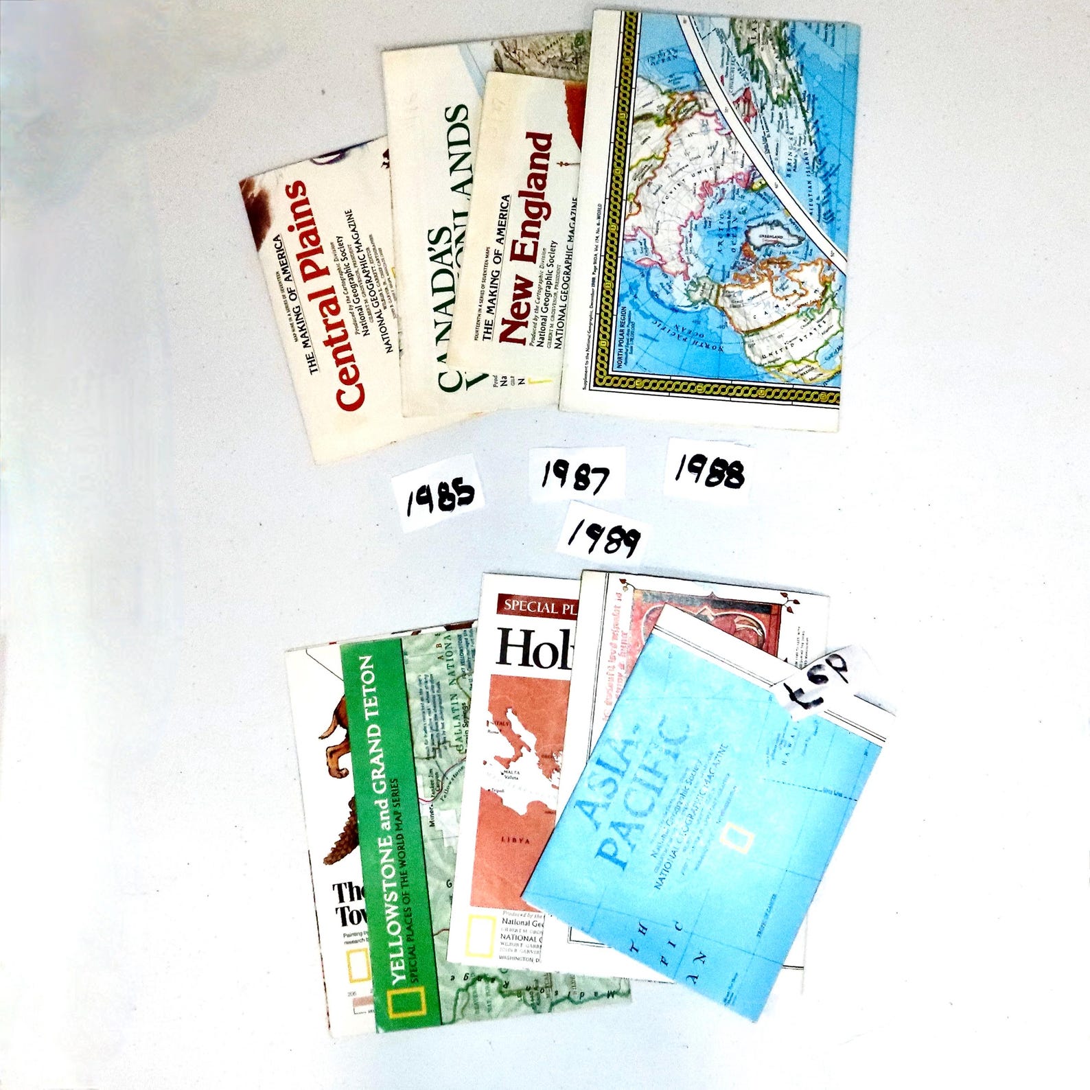 1985-1989 NGS Magazine Maps and Inserts Vintage National Geographic ...