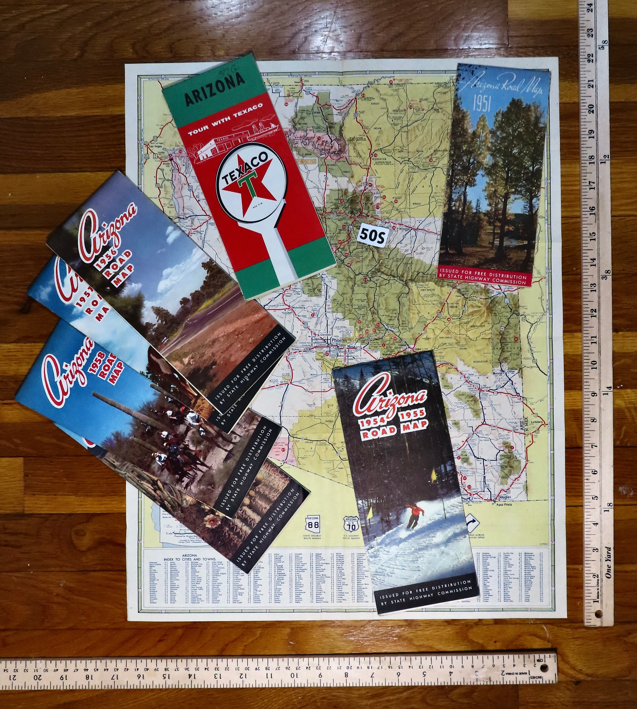 Arizona State Highway Maps Vintage Altas 50s 60s 70s 80s 90s Oil Gas ...