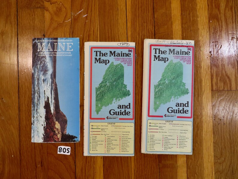Maine Official Maps State Highway Vintage Altas 50s 60s 70s - Etsy