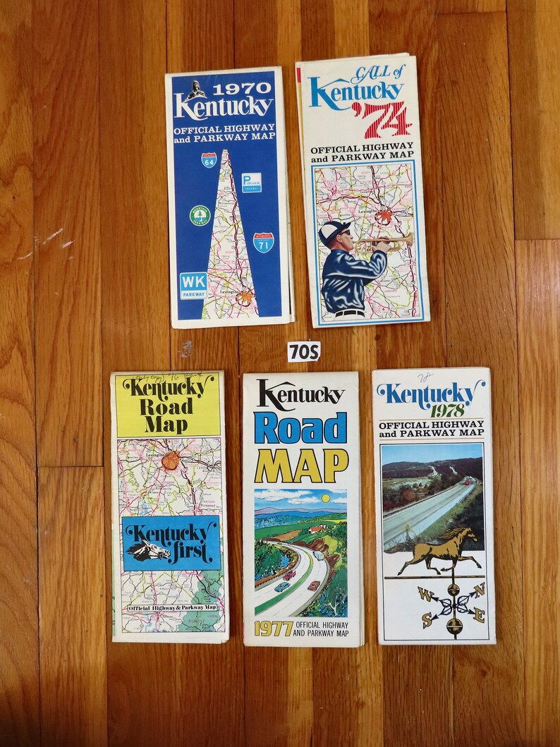 Kentucky Maps Vintage Altas Louisville 50s 60s 70s 80s 90s Car Oil Gas ...