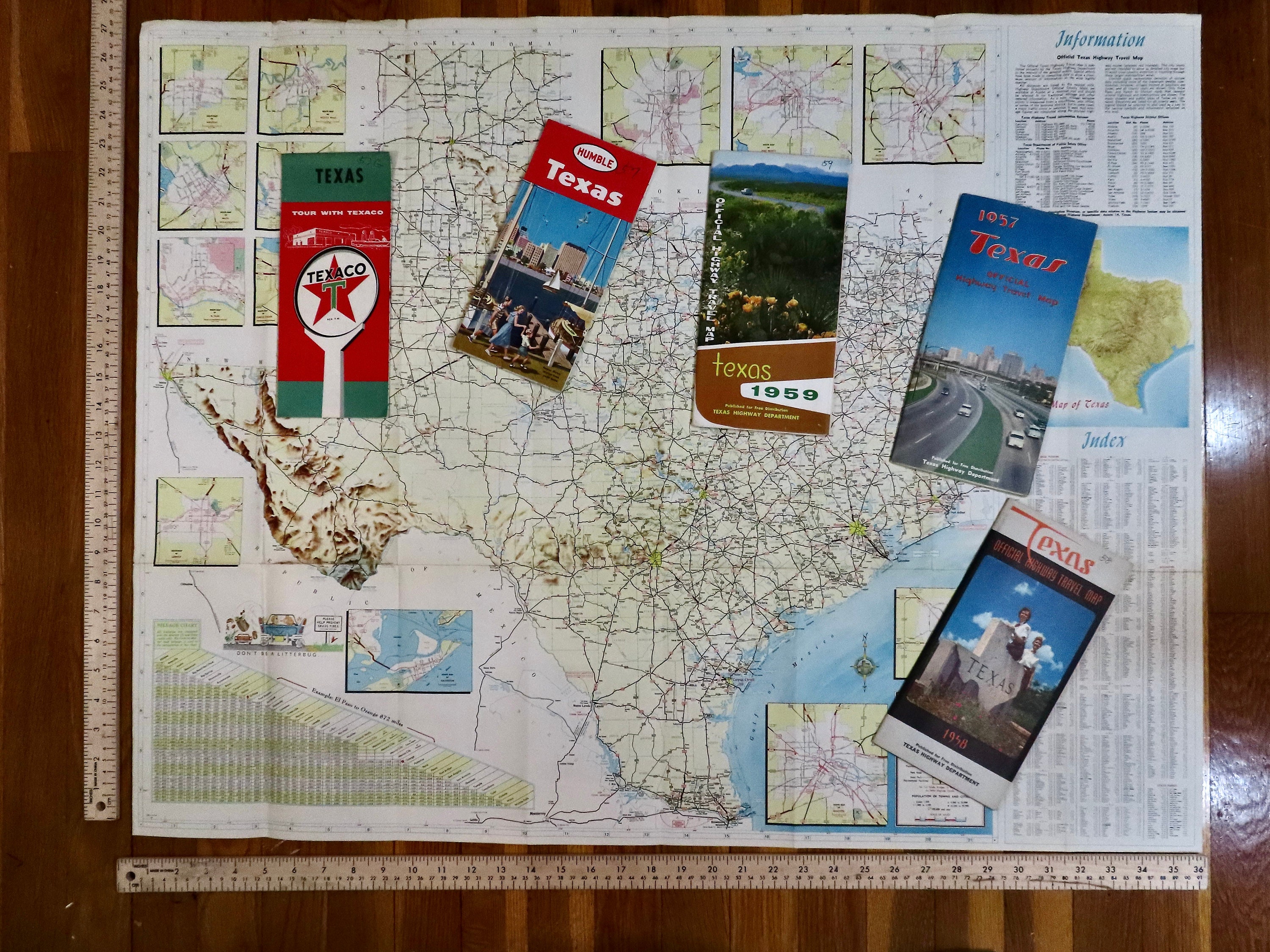 Texas Highway State Maps Vintage Dallas Auston Altas 50s 60s 70s 80s ...