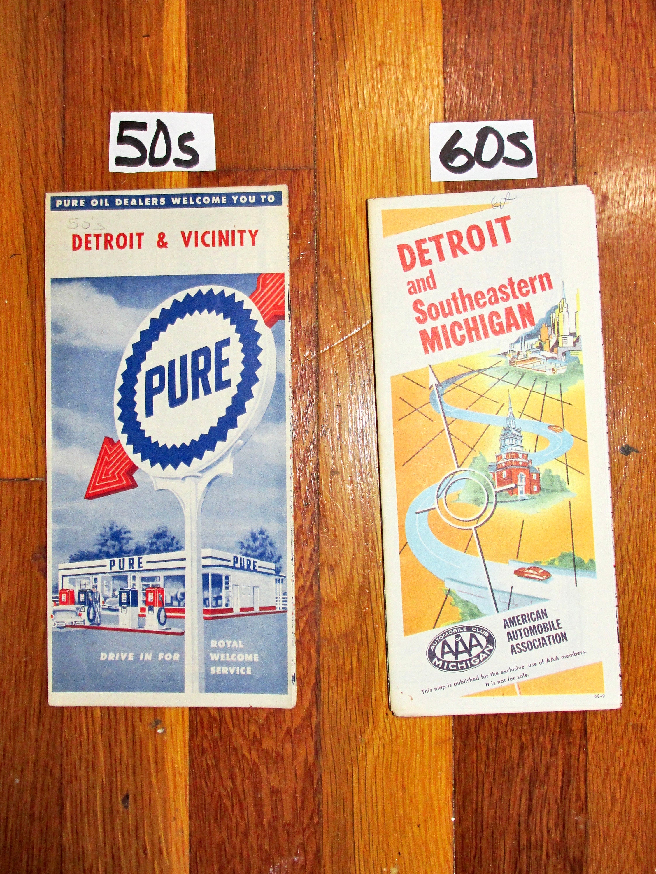 Michigan State Highway Maps Vintage Altas 50s 60s 70s Detroit Car Oil ...