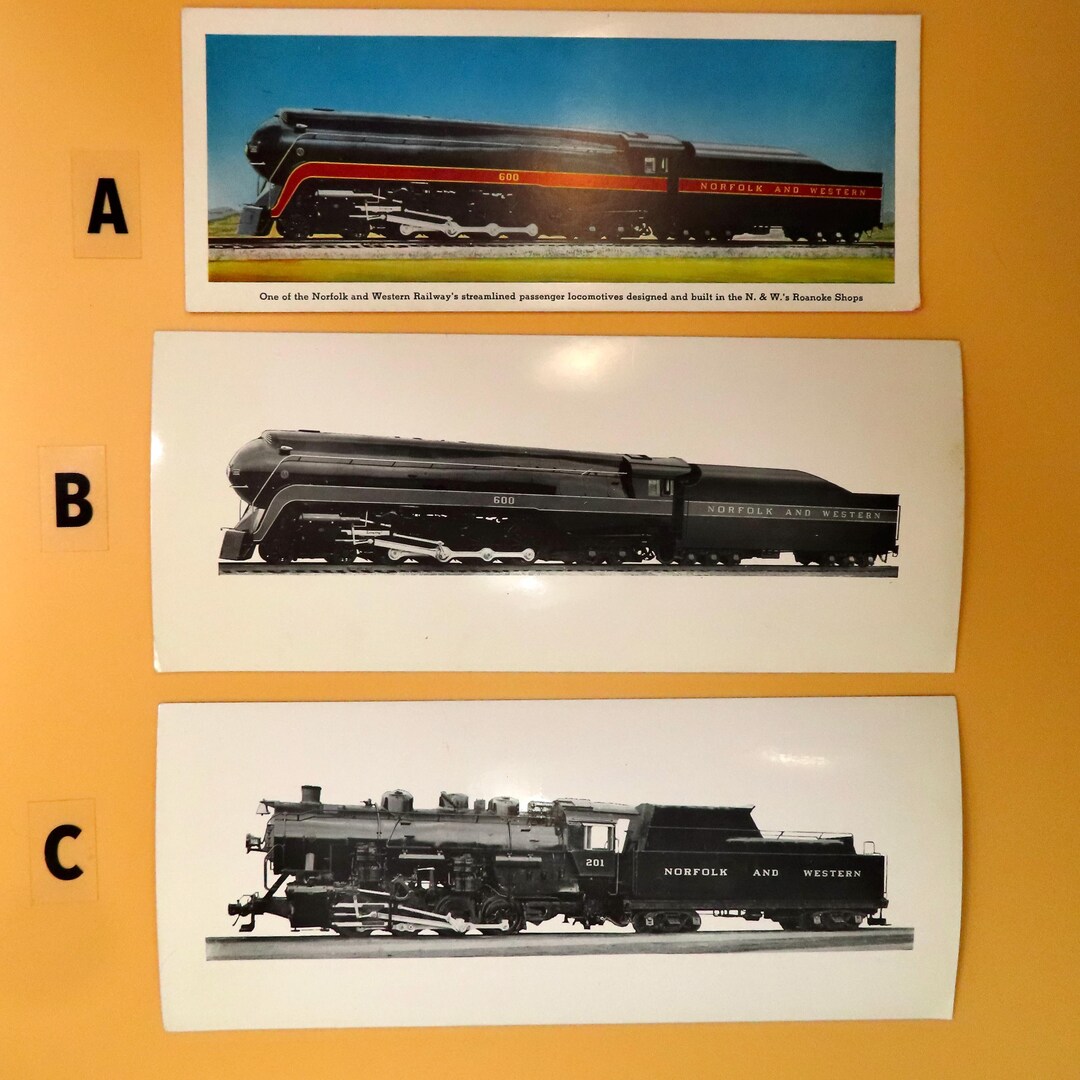 Norfolk and Western Locomotives Railway Vintage Mid 50s Collectible ...