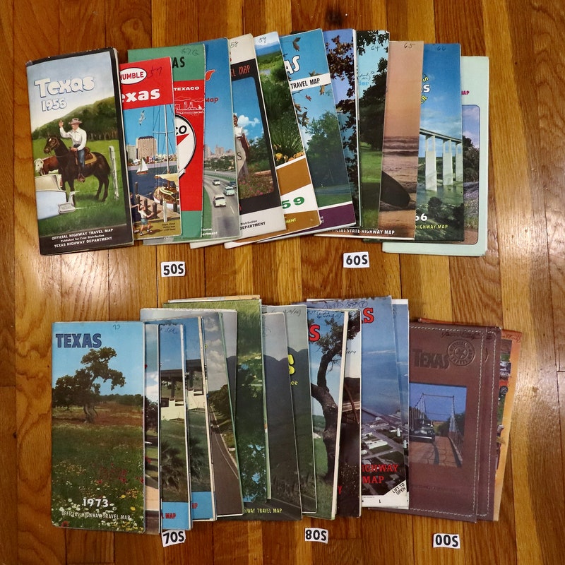 Vintage Oil Texas Map - Etsy