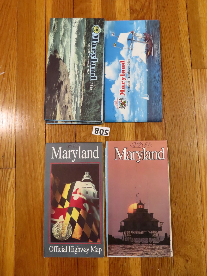 Maryland Highway Maps Vintage Altas 50s 60s 70s 80s Folded Oil - Etsy