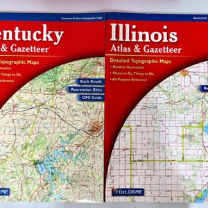 Vintage Atlas & Gazetteer Delorme Mapping Topo Maps Book Ohio Kansas ...