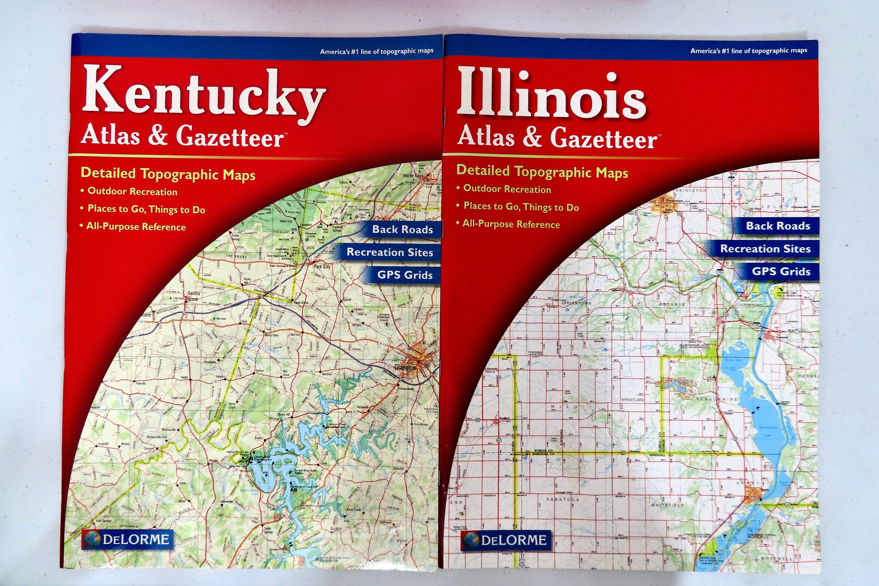 Vintage Atlas & Gazetteer Delorme Mapping Topo Maps Book Ohio Kansas ...