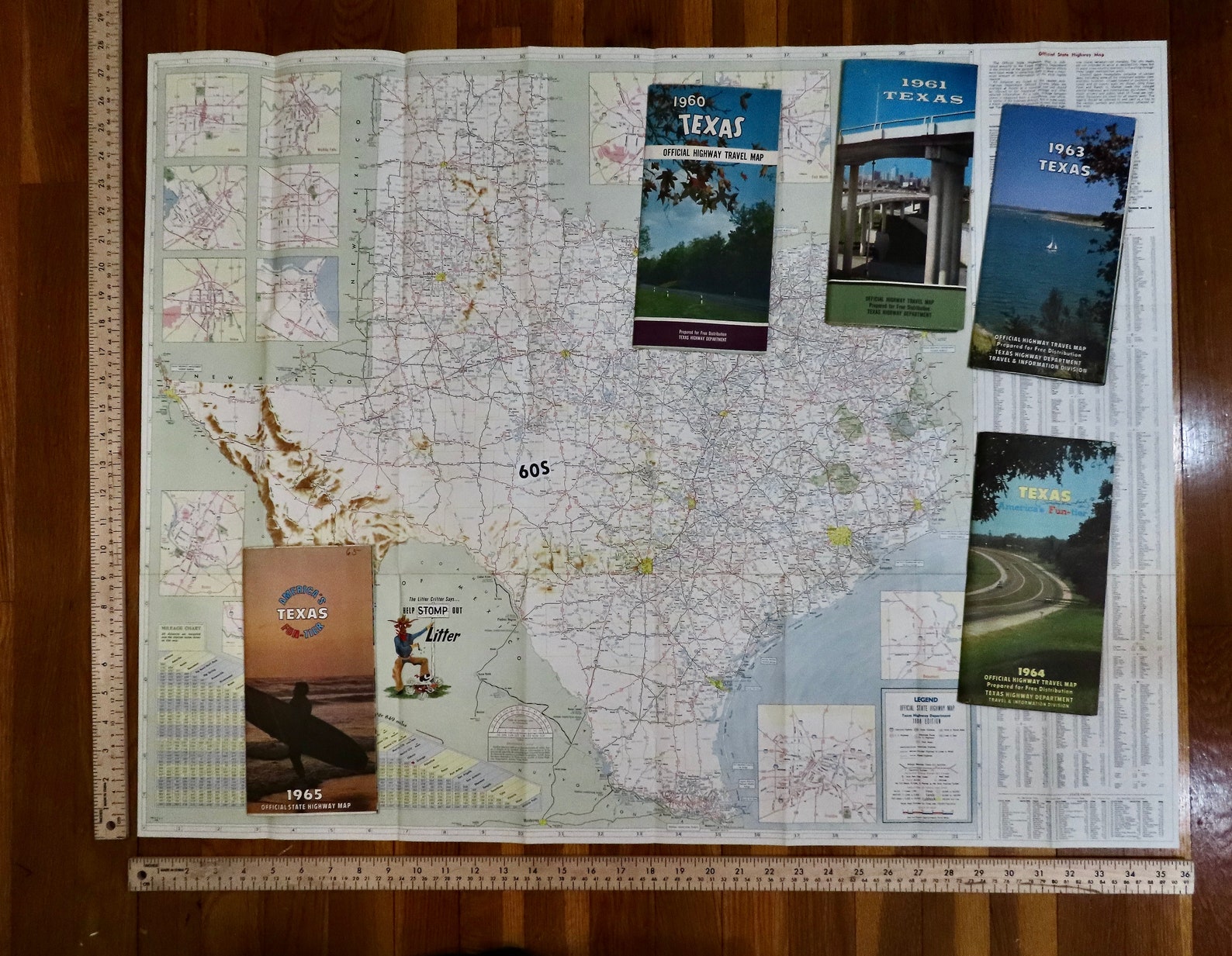 Texas Highway State Maps Vintage Dallas Auston Altas 50s 60s 70s 80s ...