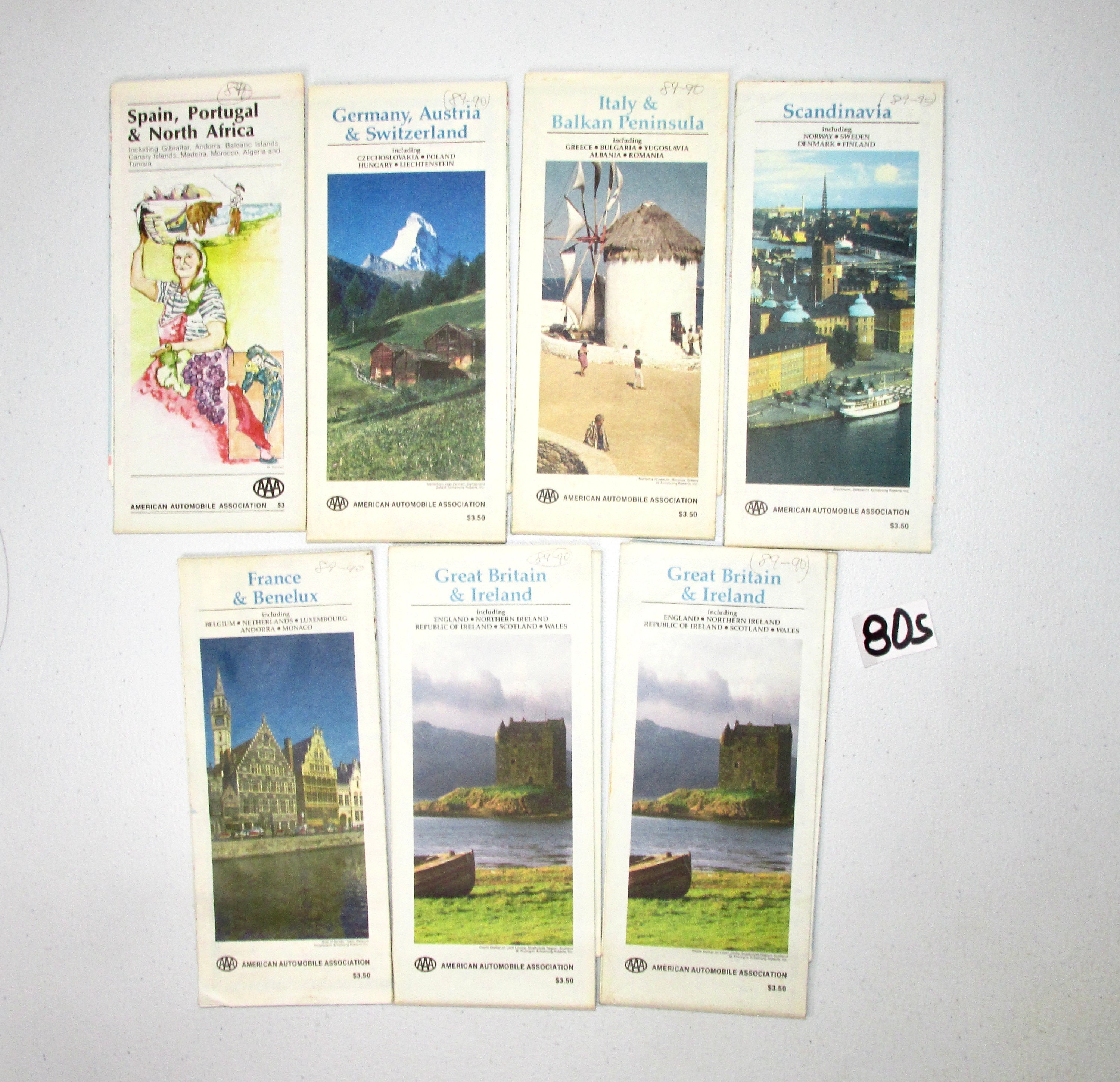 Europe Road Maps Oil Touring Vintage Road Spain France Italy Great ...