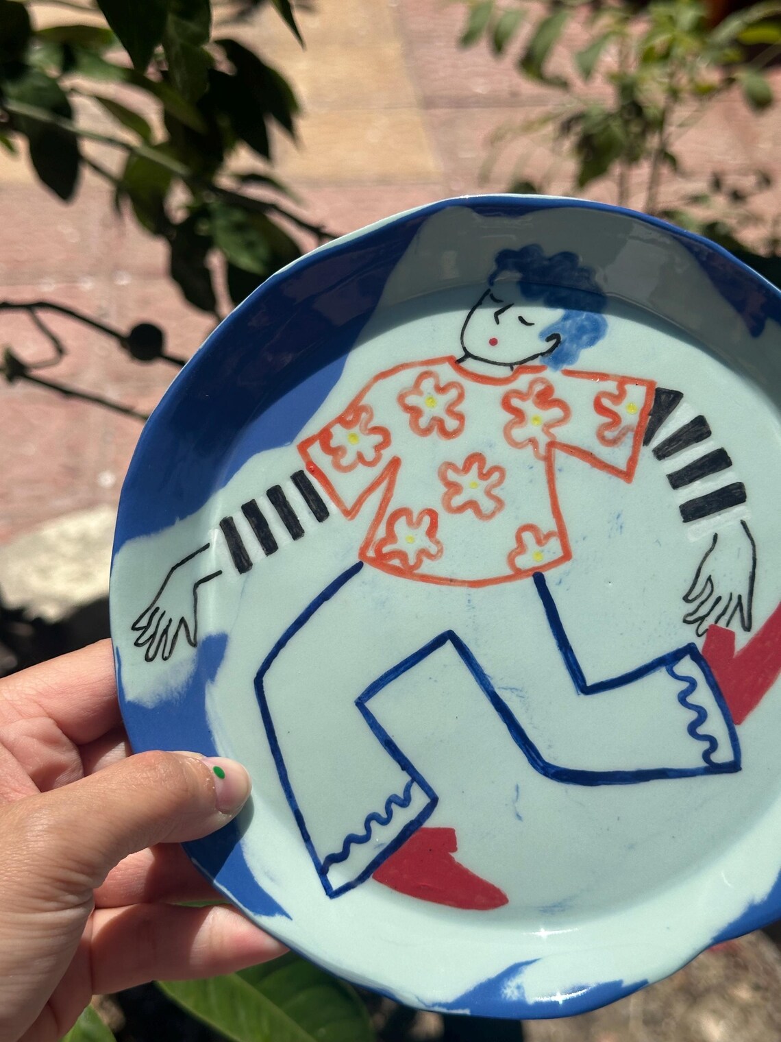 Handmade Porcelain Plate, Colorful Illustration, Unique Wall Decor - Etsy