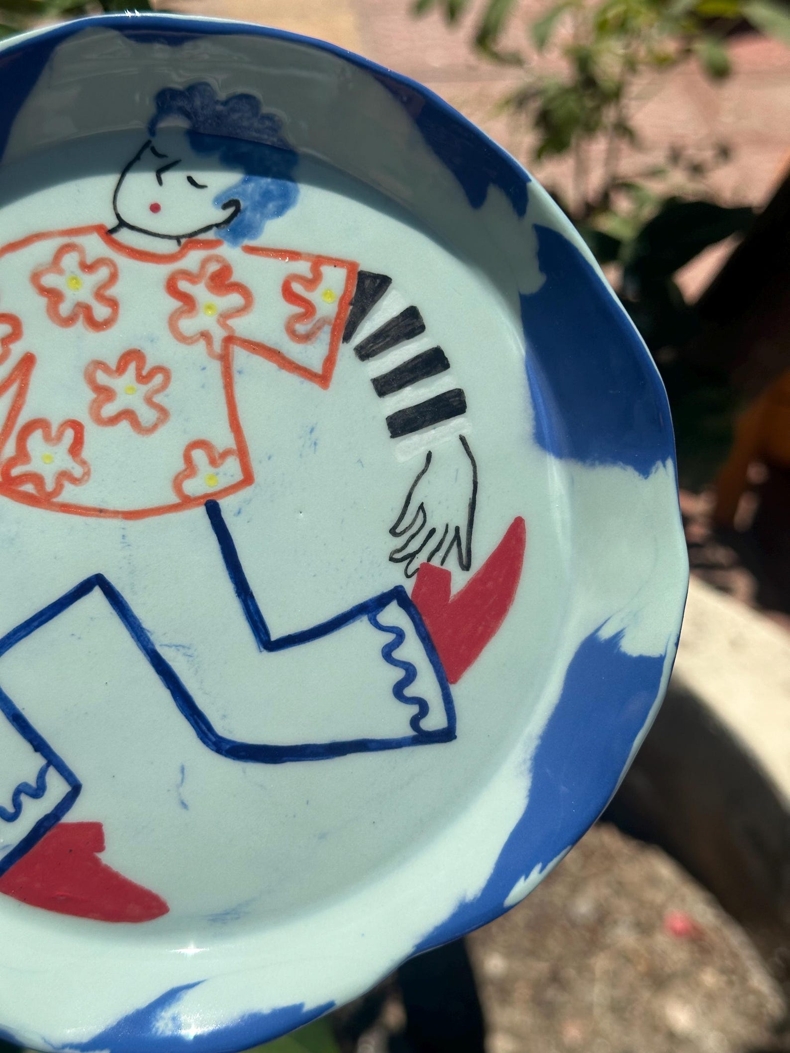 Handmade Porcelain Plate, Colorful Illustration, Unique Wall Decor - Etsy