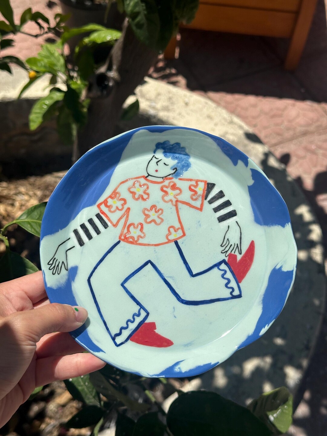 Handmade Porcelain Plate, Colorful Illustration, Unique Wall Decor - Etsy