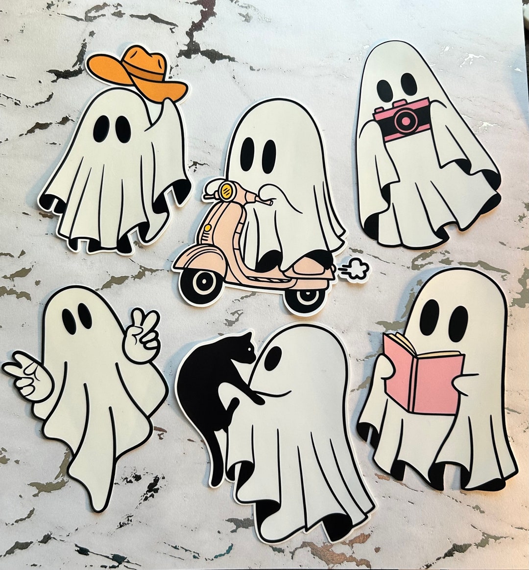 Cute Ghost Bumper Sticker, Decal for Cars, Laptops, Water Bottles ...