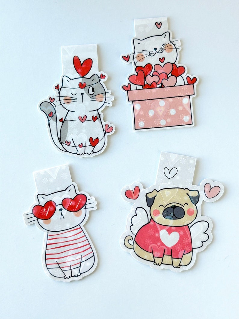 Valentines Printable DIY SVG Png for Magnetic Bookmarks, Valentines ...