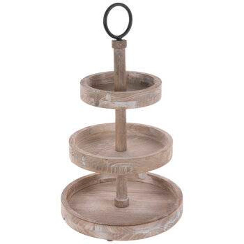 Distressed White Three Tiered Wood Tray - Etsy