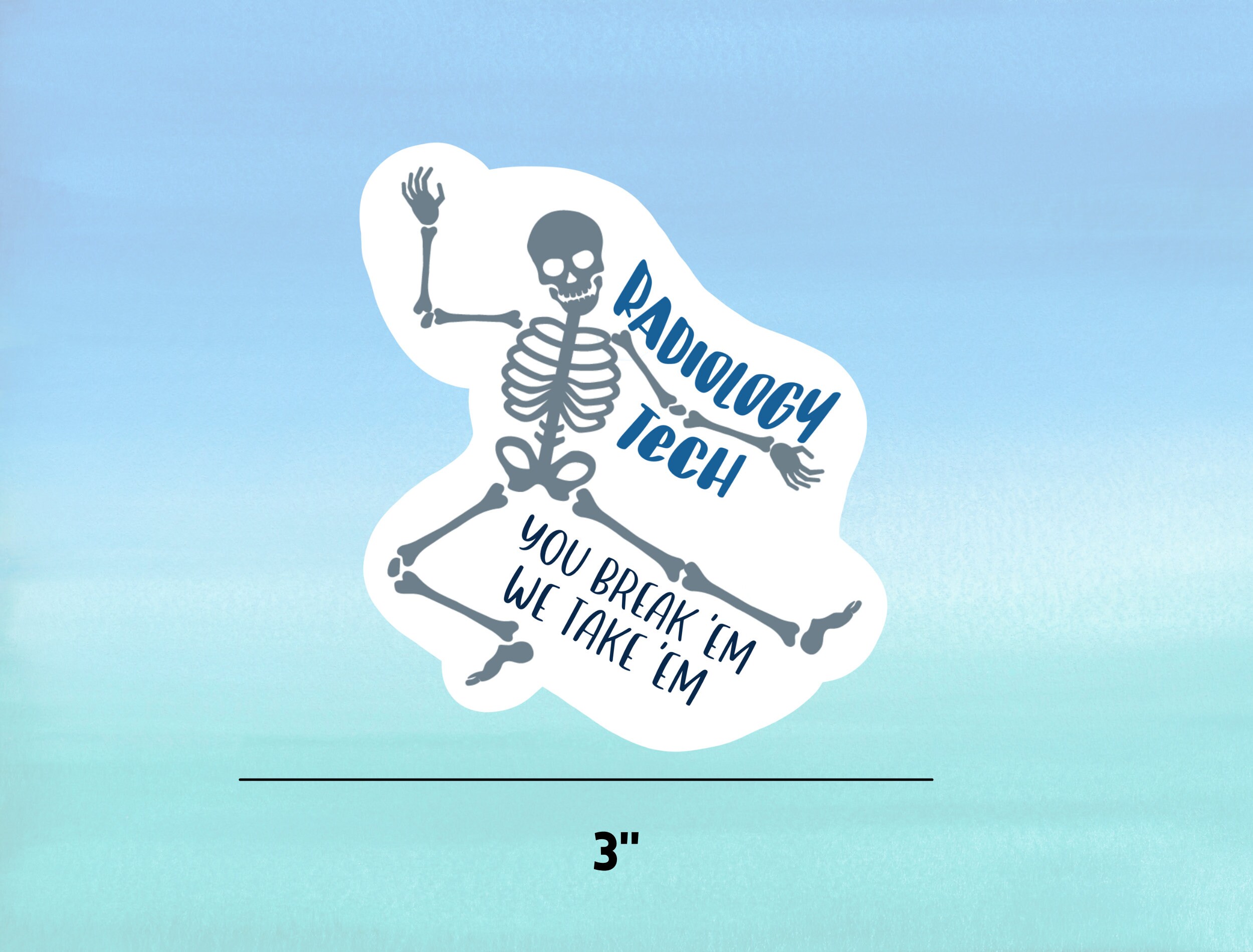 Radiology Technologist Sticker for Water Bottle, Waterproof Vinyl X-ray ...