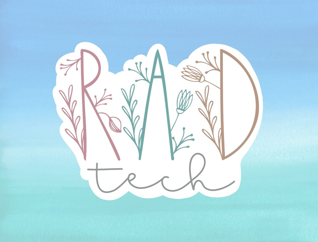 Radiology Sticker | Floral Rad Tech Decal | X-ray Tech Sticker for ...