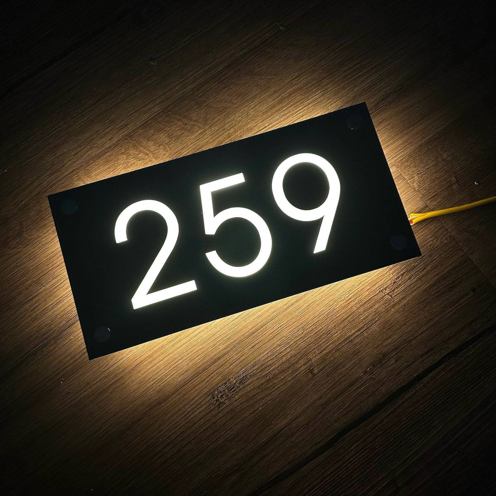 Illuminated House Sign Modern ,LED House Number, Vertical Address ...