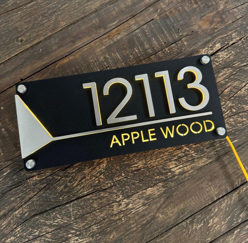 Custom House Number Sign, LED House Number, Personalized Address Plaque ...