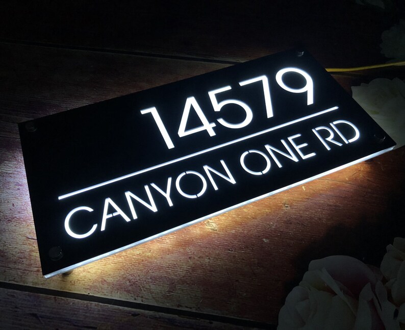 Custom House Number Sign LED House Number Personalized - Etsy