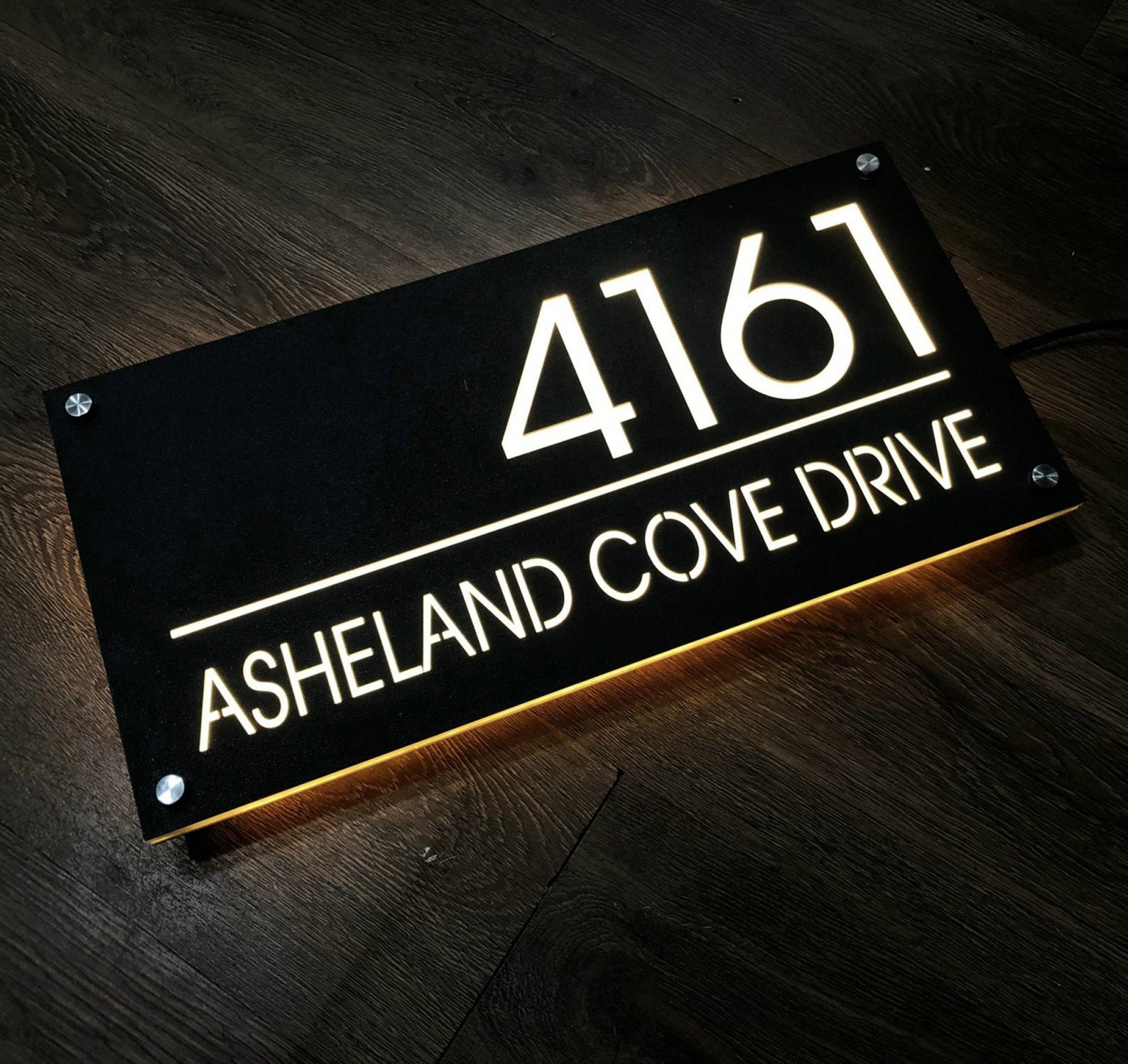 Illuminated House Sign Modern ,LED House Number, Vertical Address ...