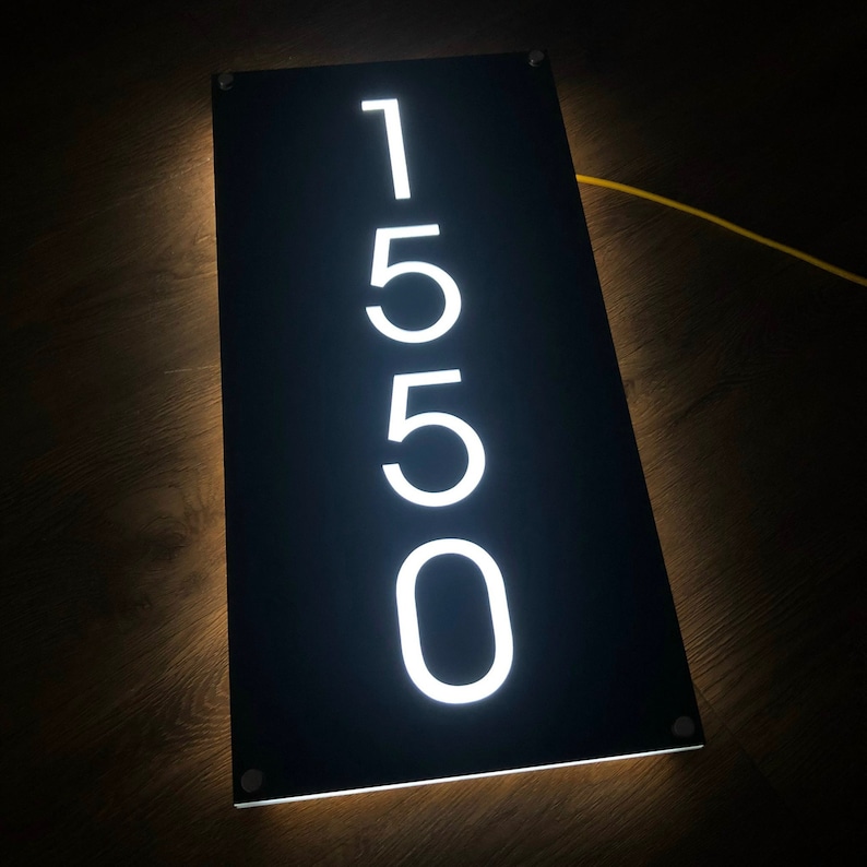 Custom LED House Number Illuminated House Sign Modern LED - Etsy