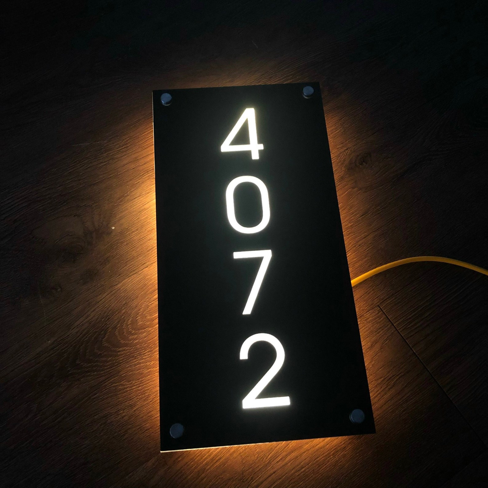 Custom LED House Number Illuminated House Sign Modern ,LED, Vertical ...