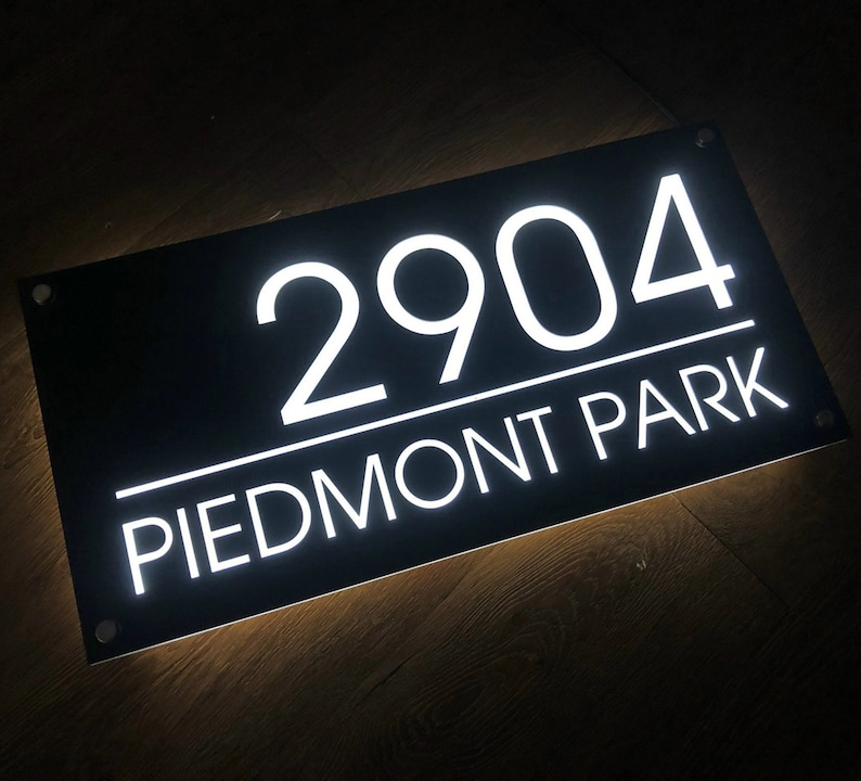 Custom House Number Sign, LED House Number, Personalized Address Plaque ...