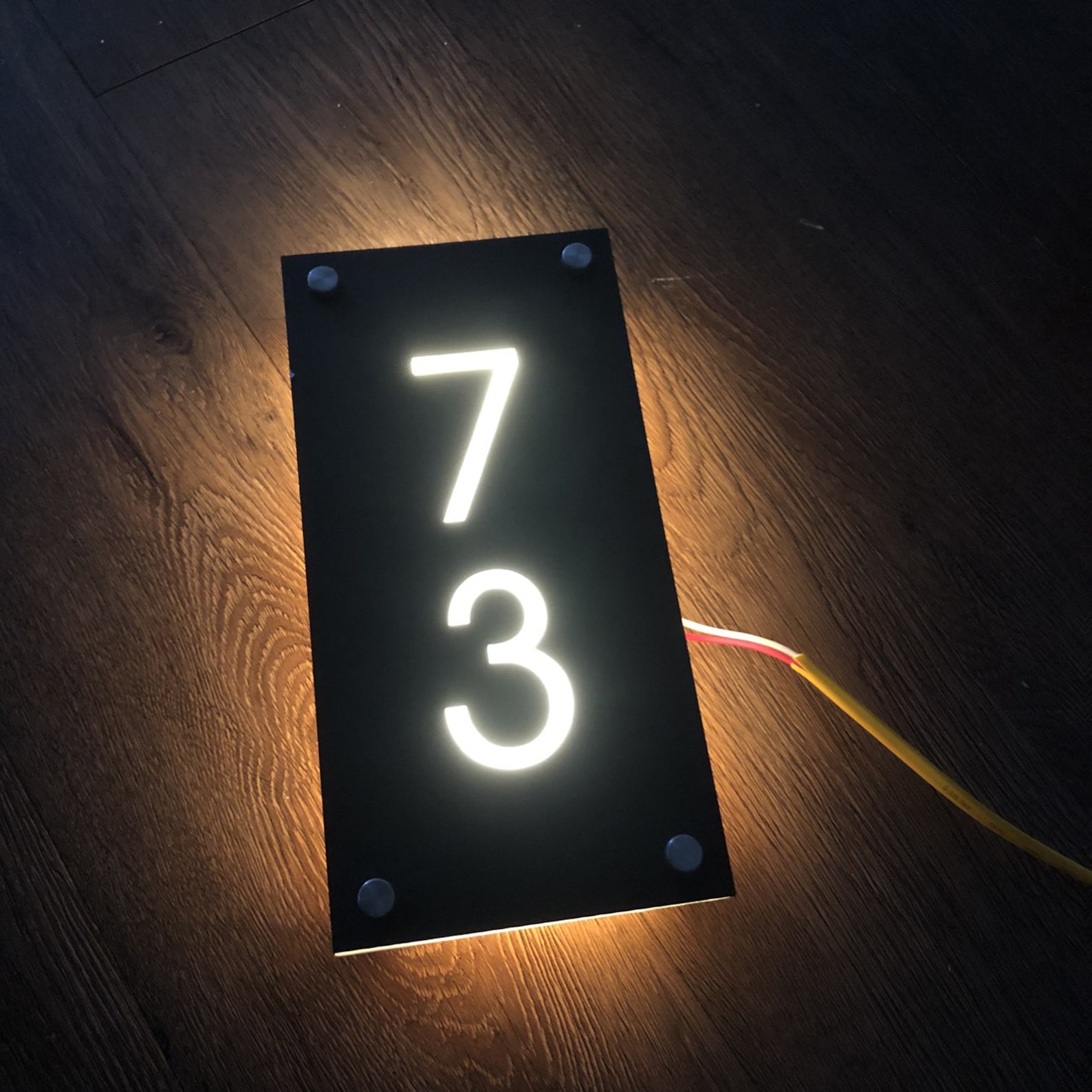 Custom LED House Number Illuminated House Sign Modern ,LED, Vertical ...