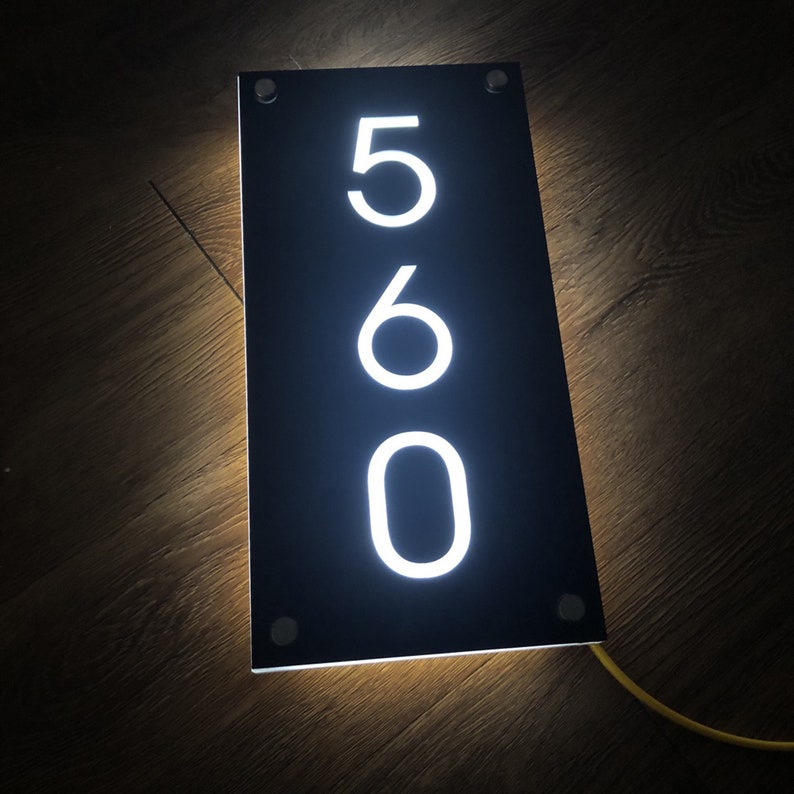 Custom LED House Number Illuminated House Sign Modern LED - Etsy