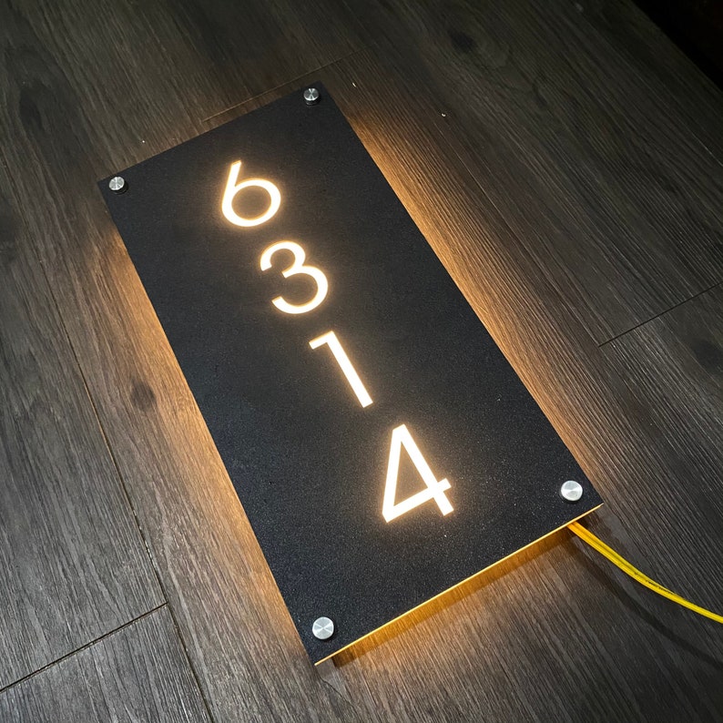 Custom LED House Number Illuminated House Sign Modern LED - Etsy
