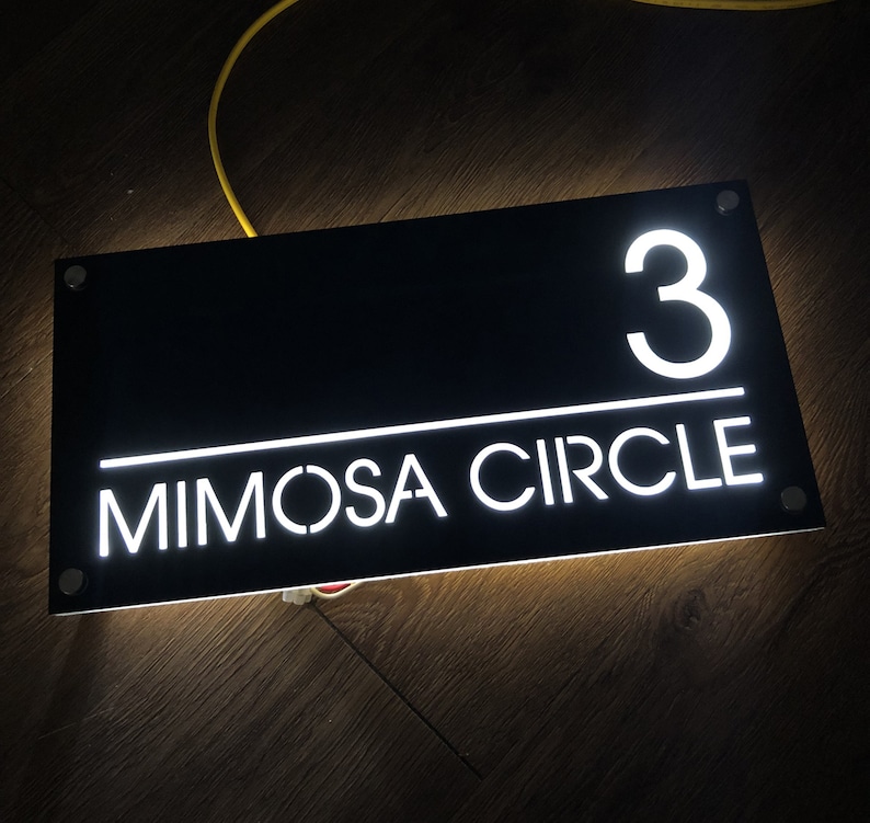 Custom House Number Sign LED House Number Personalized - Etsy