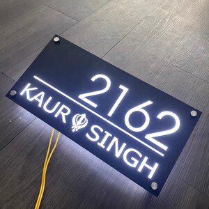 Custom LED House Number Illuminated House Sign Modern LED - Etsy