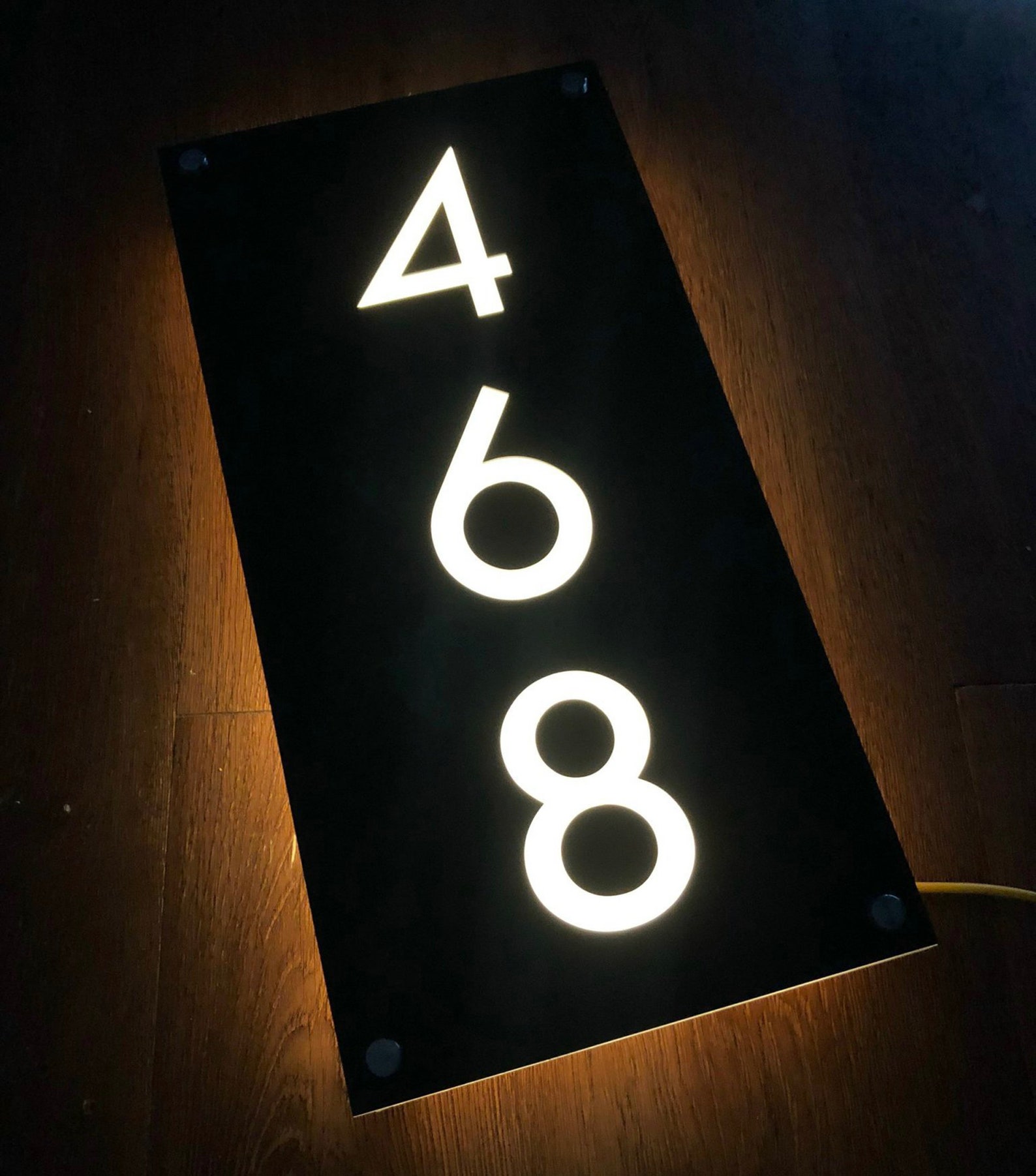 Custom LED House Number Illuminated House Sign Modern ,LED, Vertical ...