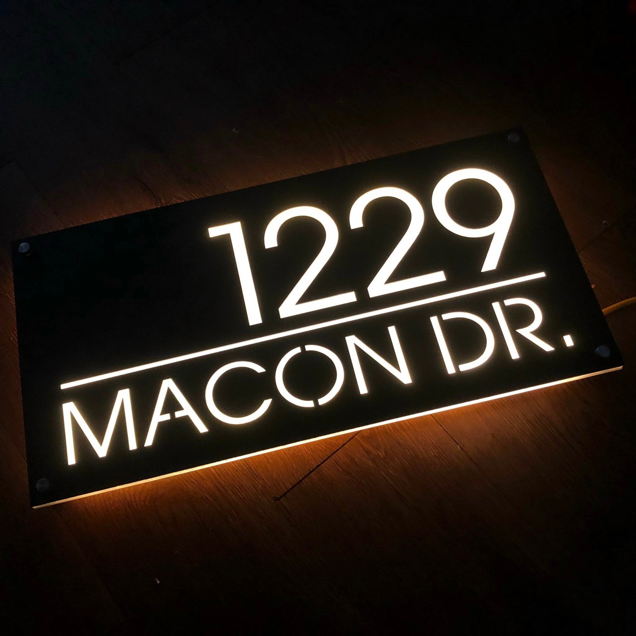 Illuminated House Sign Modern LED House Number Vertical - Etsy