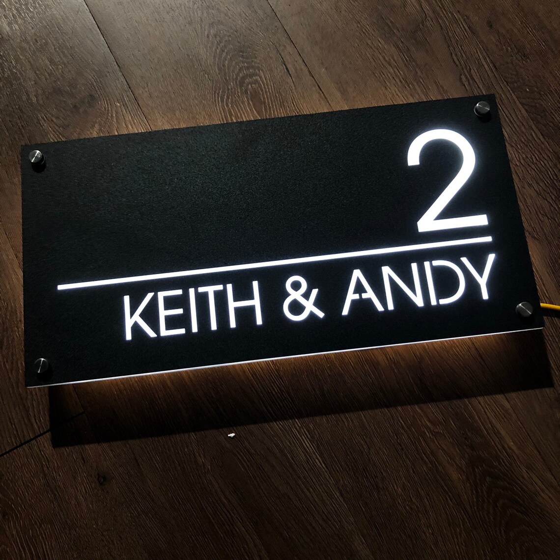 House Numbers Sign Horizontal Modern Light Illuminated House - Etsy