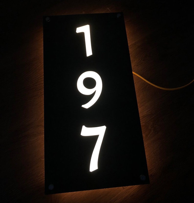 Custom LED House Number Illuminated House Sign Modern LED - Etsy