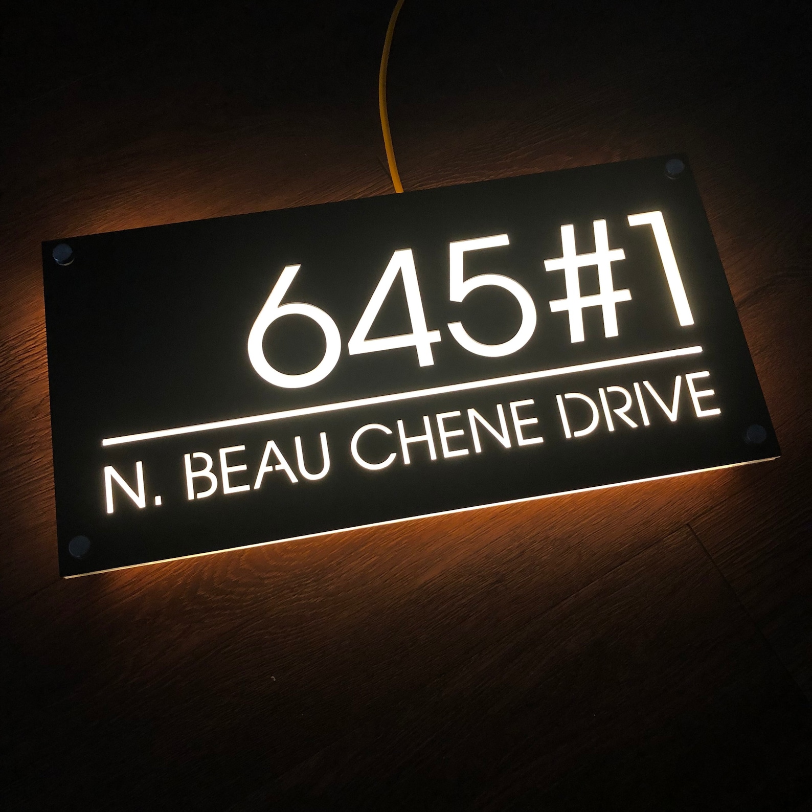 Illuminated House Sign Modern ,LED House Number, Vertical Address ...