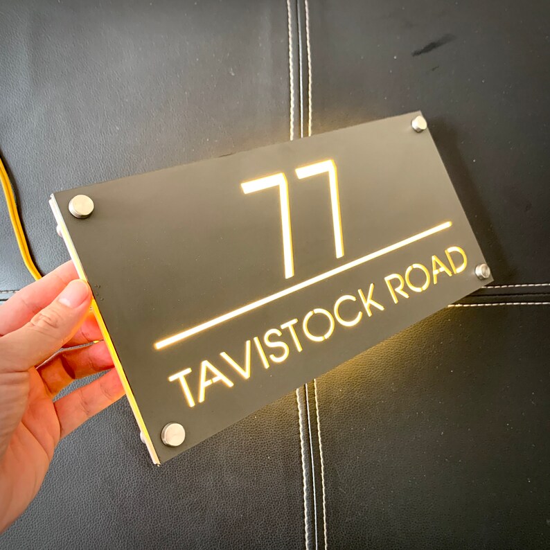Custom LED House Number Illuminated House Sign Modern LED - Etsy