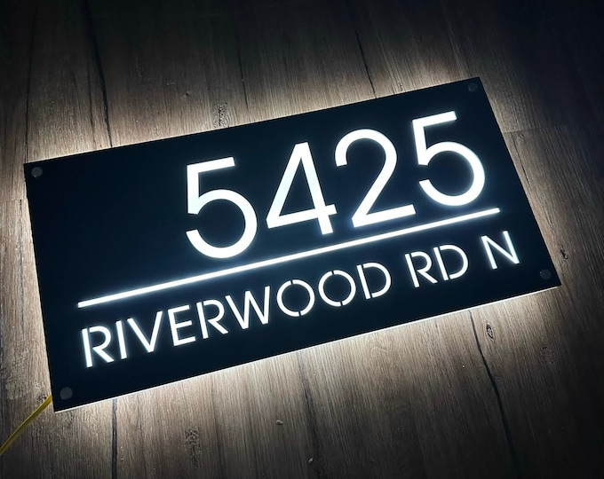 Custom House Number Sign, LED House Number, Personalized Address Plaque ...