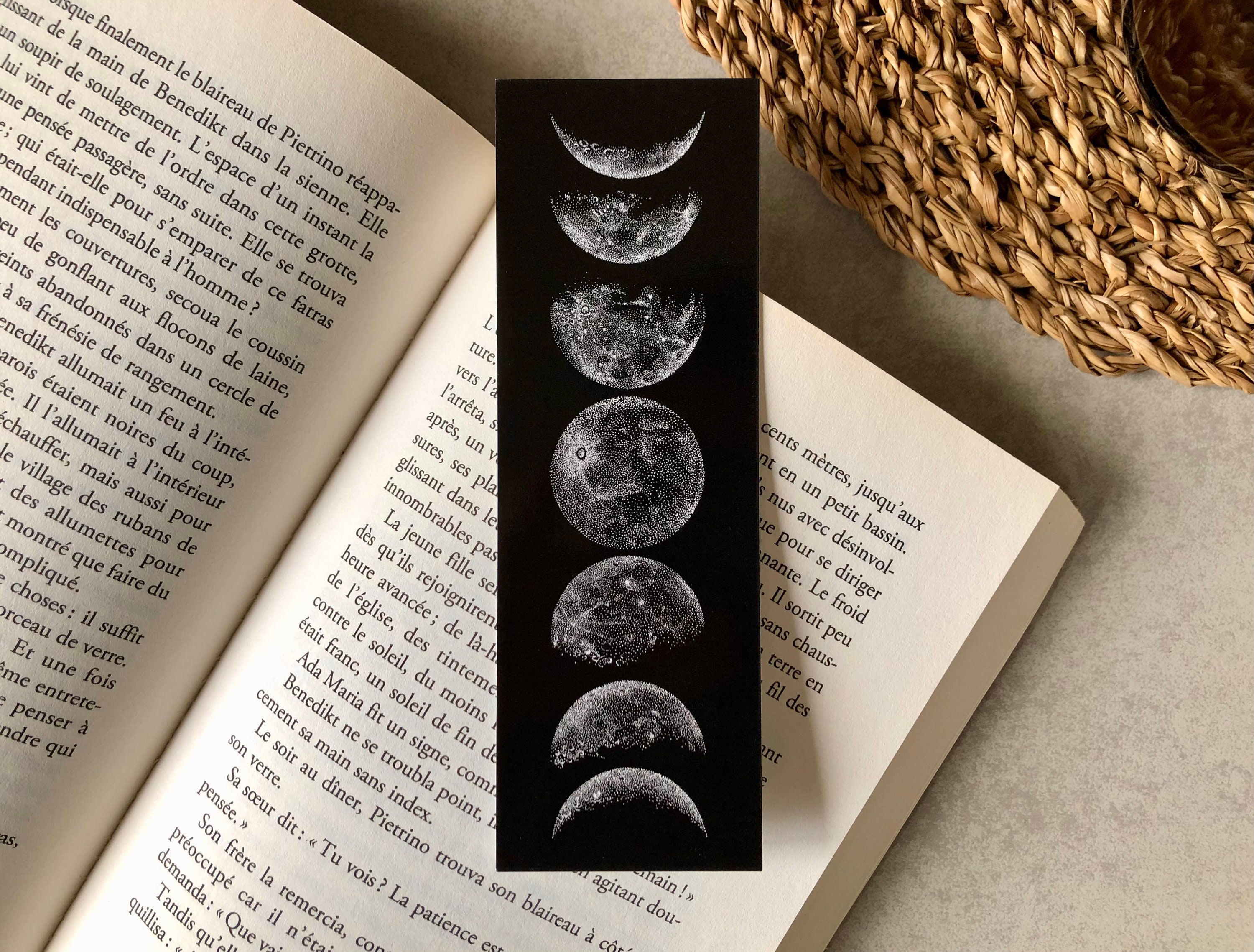 Illustrated Bookmarks Moons Phases of the Moon Handmade in - Etsy