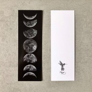 Illustrated Bookmarks Moons, Phases of the Moon, Handmade in ...