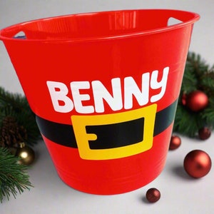 SANTA Christmas Bucket (unfilled), Holiday Packaging Gift Wrap ...