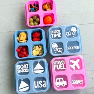 Travel Snack Box + 4 Compartments | Airplane Snack Box, Road Trip Treat ...