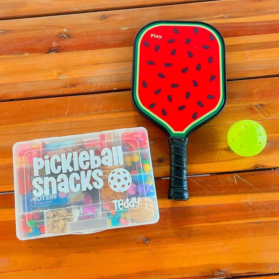 Pickleball Snack Box, Tennis Food Snack Storage, Paddle Racket, Snack ...