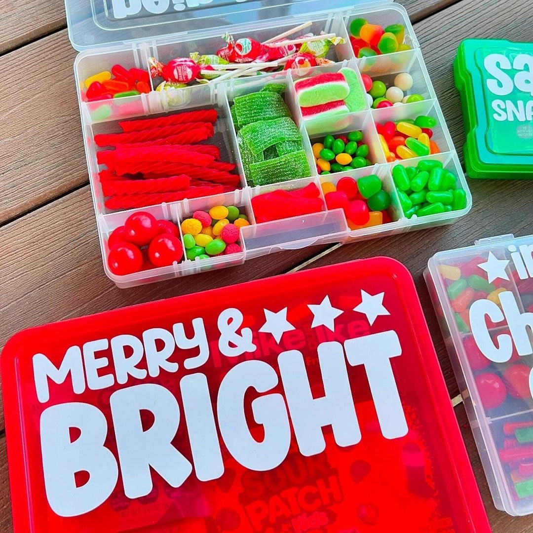 Christmas Snack Box Kid Treat Box Santa Holiday Xmas Stocking Stuffer ...
