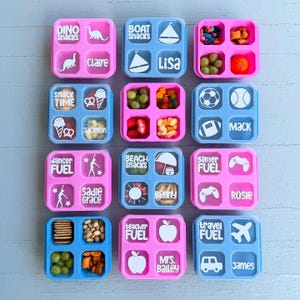 Travel Snack Box + 4 Compartments | Airplane Snack Box, Road Trip Treat ...