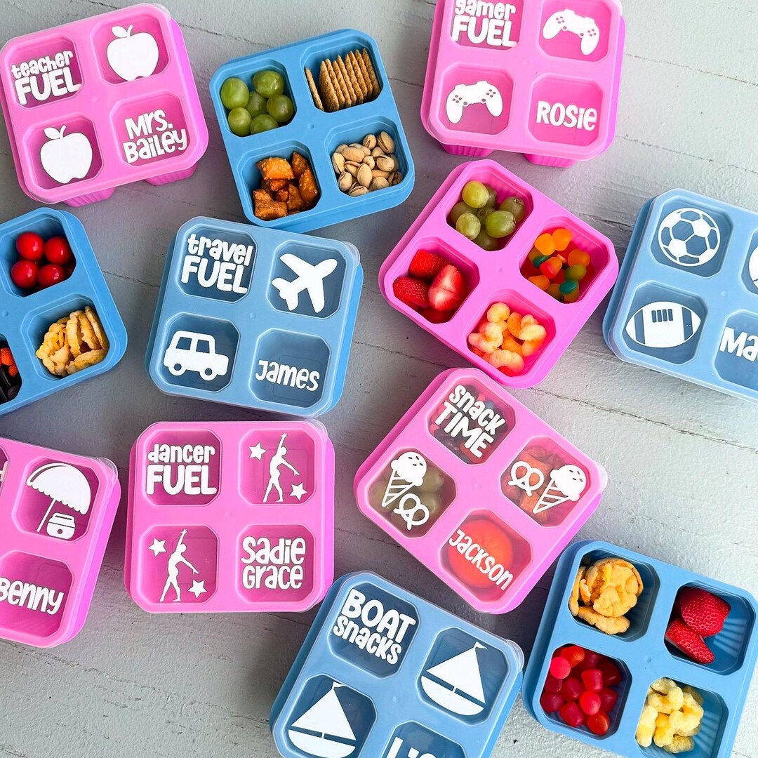 Travel Snack Box + 4 Compartments | Airplane Snack Box, Road Trip Treat ...