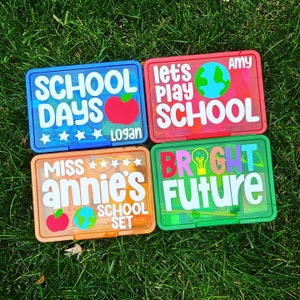 Pretend School Play Set Educational Busy Box Kids Toddler Sensory ...
